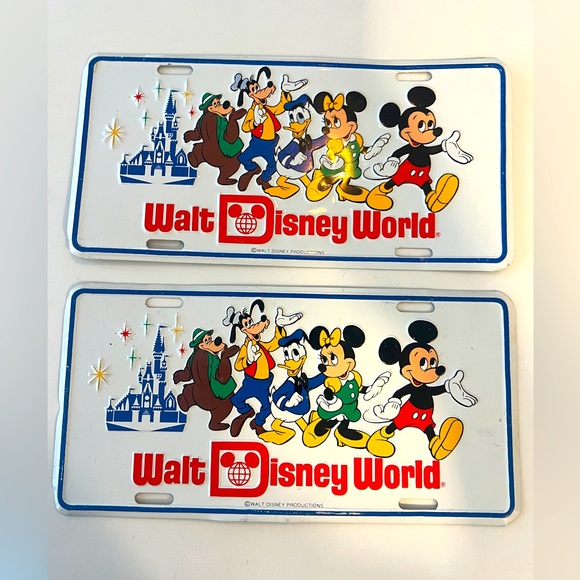 Disney | Other | Disney World License Plates Vintage | Poshmark